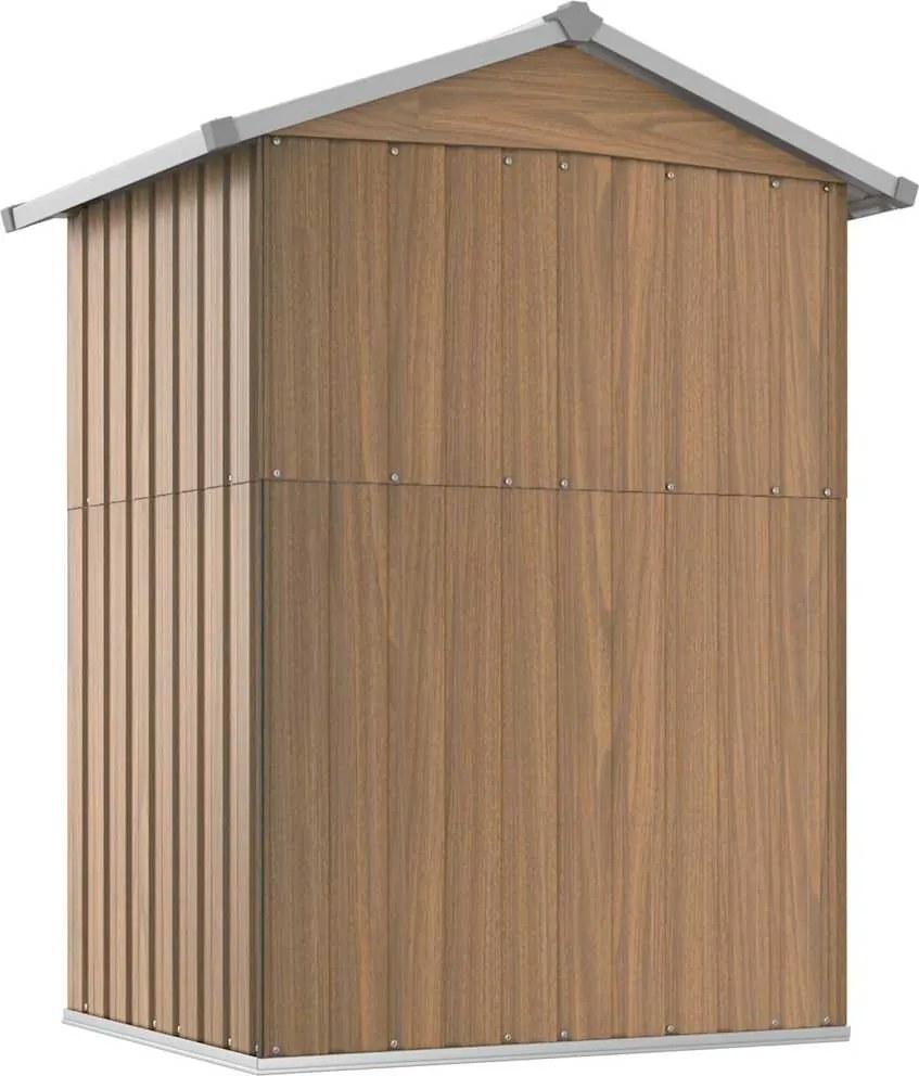 Zahradní domek hnědý 126 x 97,5 x 177 cm pozinkovaná ocel 316236