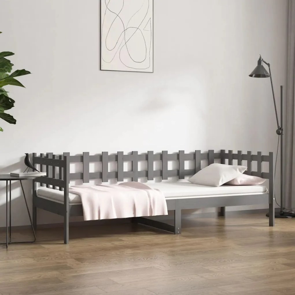Válenda Šedá Masivní Borové Dřevo - medová hnědá / 80 x 200 cm
