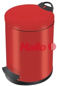Hailo T2.13 červený lak - nášlapný odpadkový koš