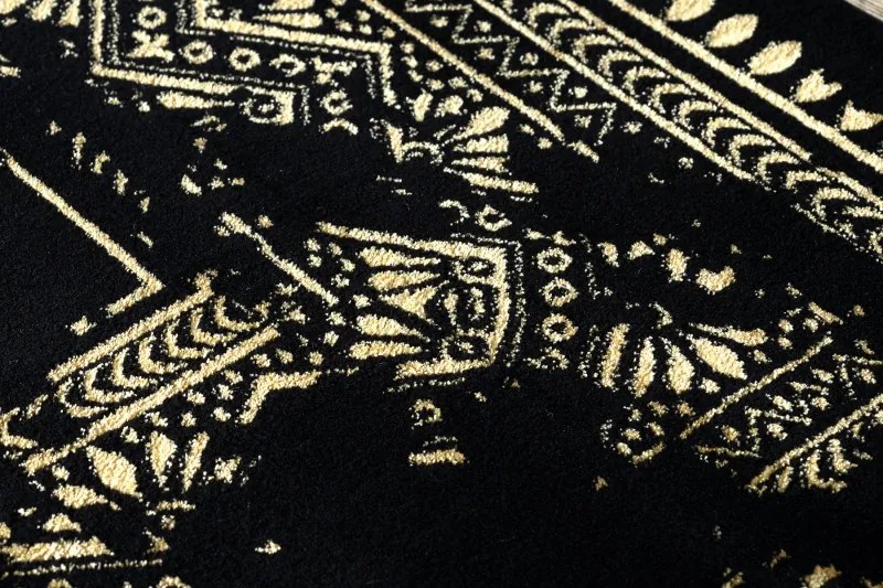 Dywany Łuszczów, AKCE: 200x290 cm Kusový koberec Gloss 408C 86 glamour black/gold, černá, chodba / předsíň