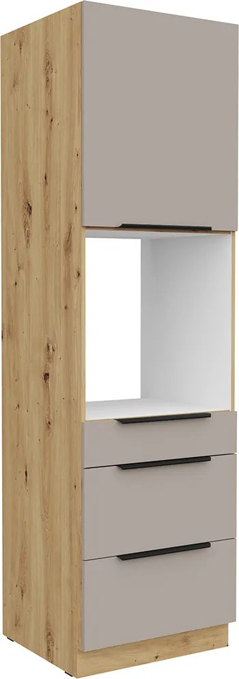 ARIA li | vysoká skříňka 60 DPS-210 3S1F na vestavnou troubu | PREMIUM BOX | 60 cm | ANTI FINGERPRINT povrch | artisan/béžová