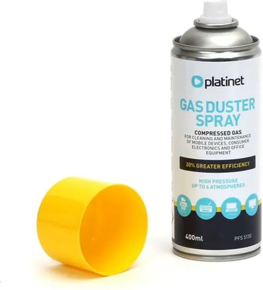 Stlačený vzduch na čištění Platinet 400 ml, žlutá