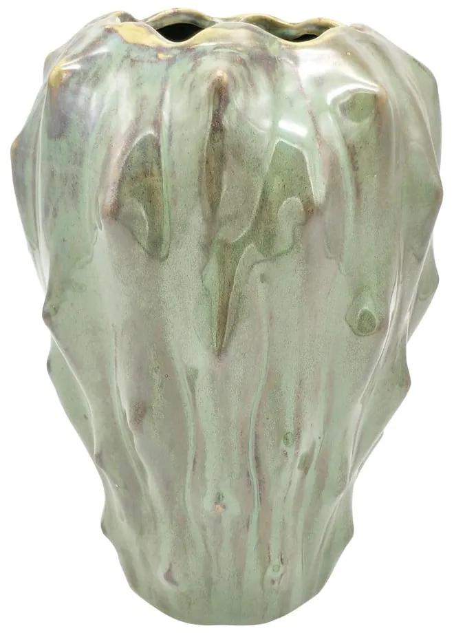 Zelená keramická váza PT LIVING Flora, výška 23,5 cm
