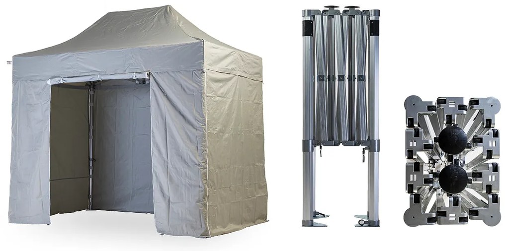 Nůžkový párty stan 2x3 m TENTino BIG HEXAGON Barva opláštění: 5A - ŠEDÁ