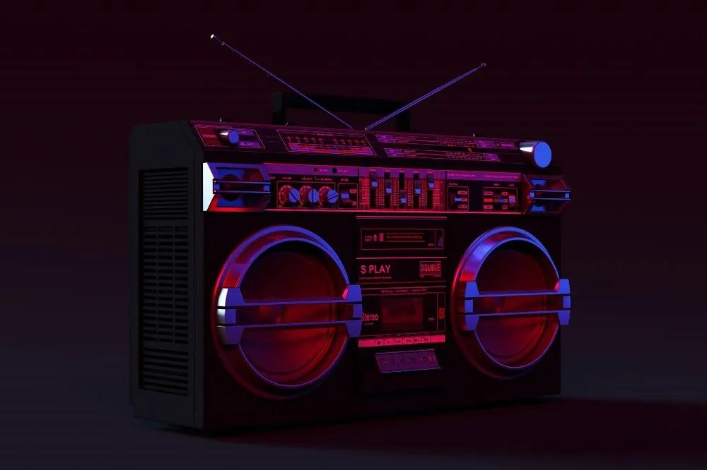 Samolepící fototapeta disco rádio z 90. let - 150x100 cm