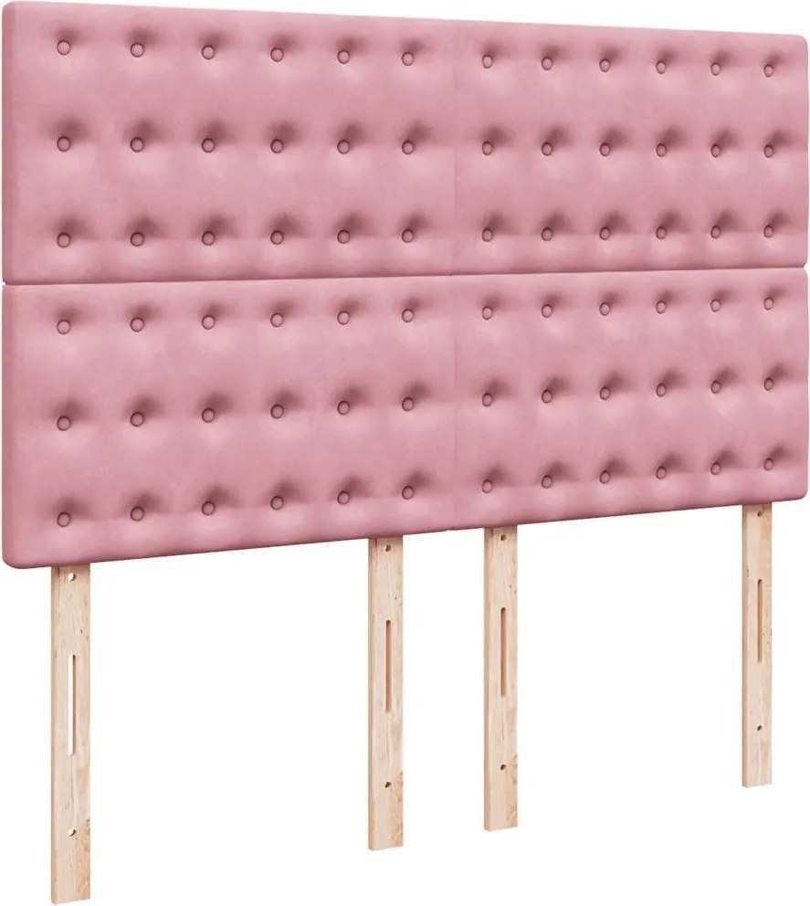 Box spring postel s matrací růžová 140x200 cm samet 3292375