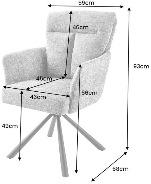 Otočné jídelní křeslo 2 ks GYES Dekorhome