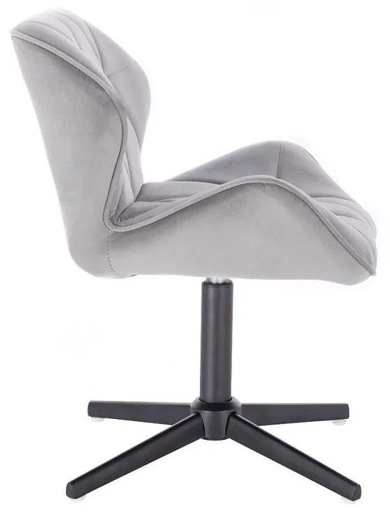 LuxuryForm DESIGN Otočná židle MILANO VELUR na černém kříži - světle šedá