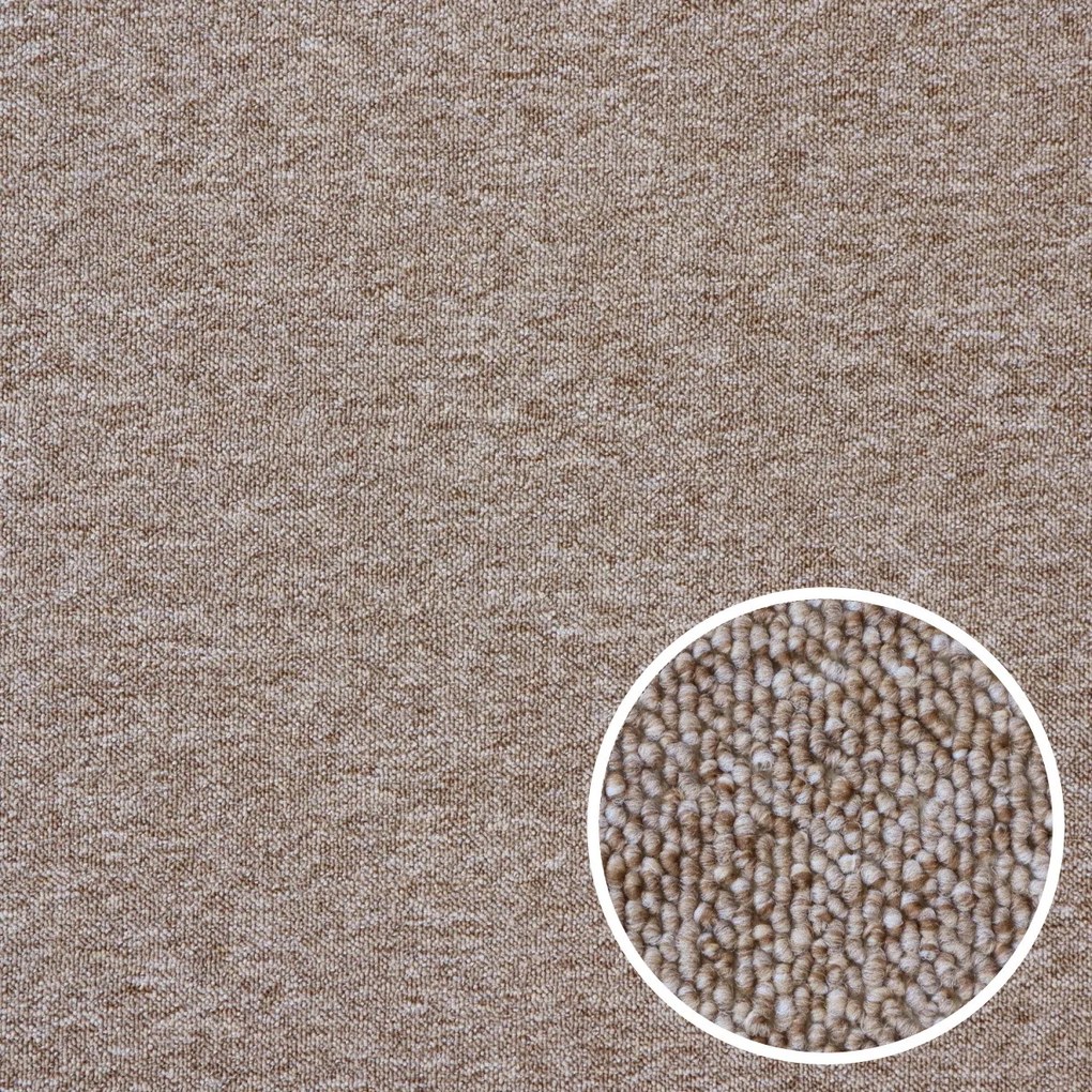 Spoltex, Metrážový koberec Balance 91 sv.hnědý, na míru, šíře 4m, hnědá, filc, chodba / předsíň