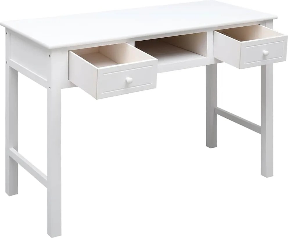 Psací stůl bílý 108 x 45 x 76 cm masivní pavlovnie 338537