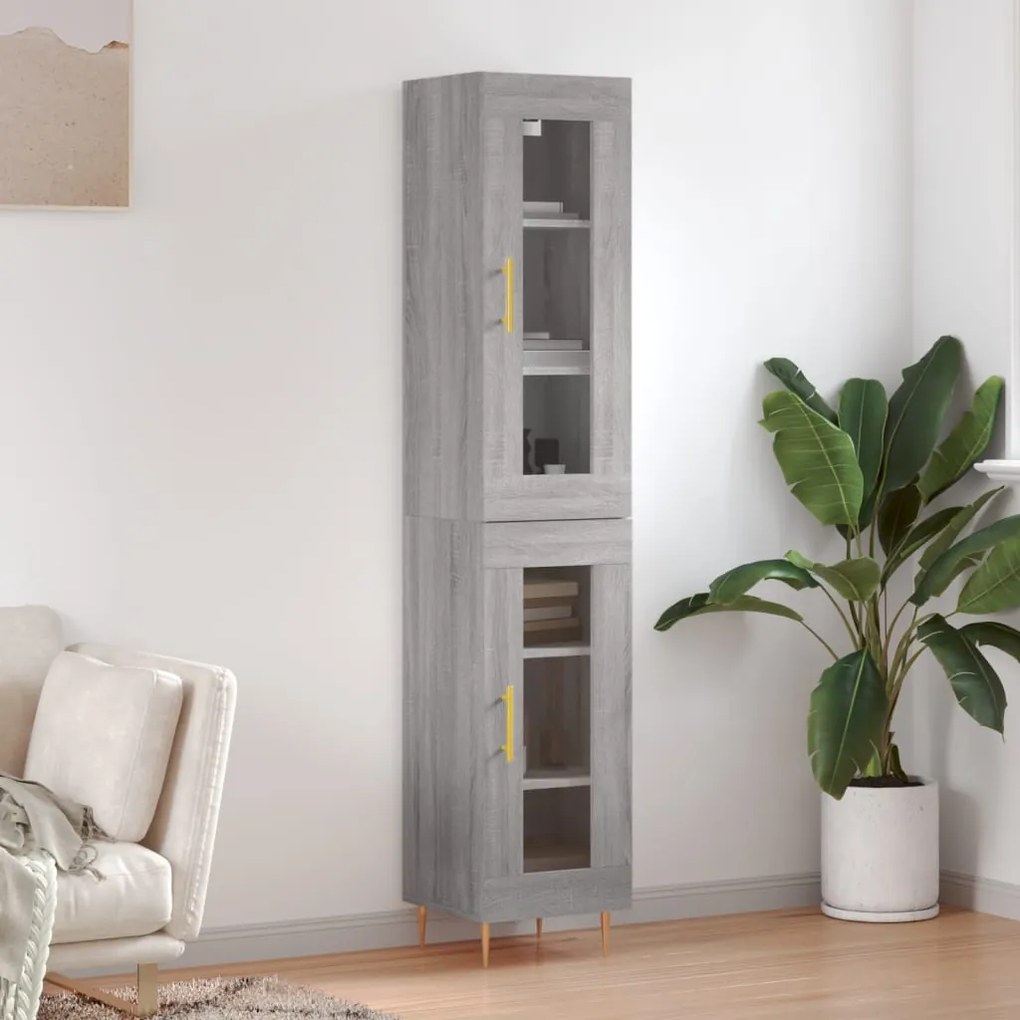 Skříň highboard šedá sonoma 34,5 x 34 x 180 cm kompozitní dřevo 3199423