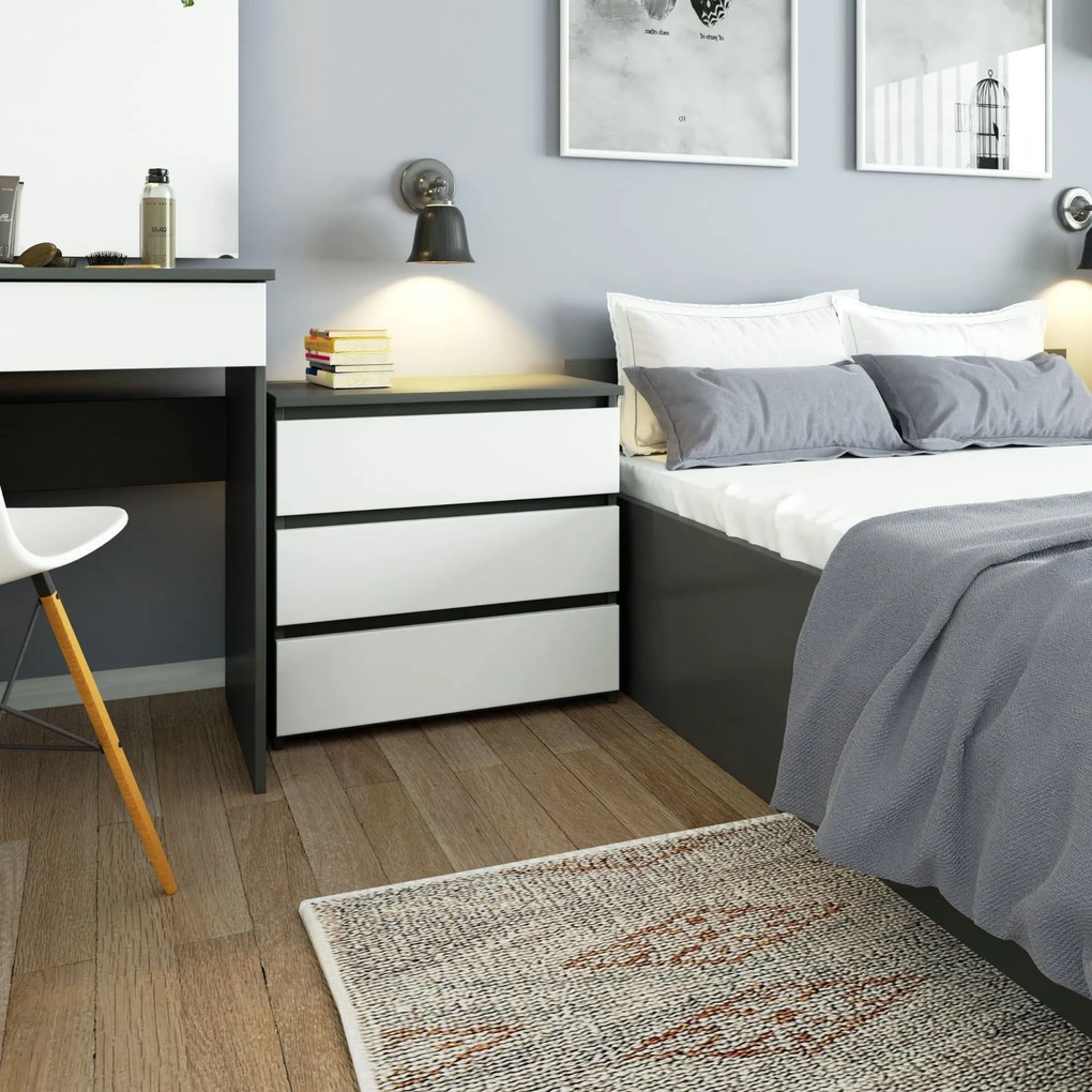Komoda CL3 60 cm grafitově šedá/bílá