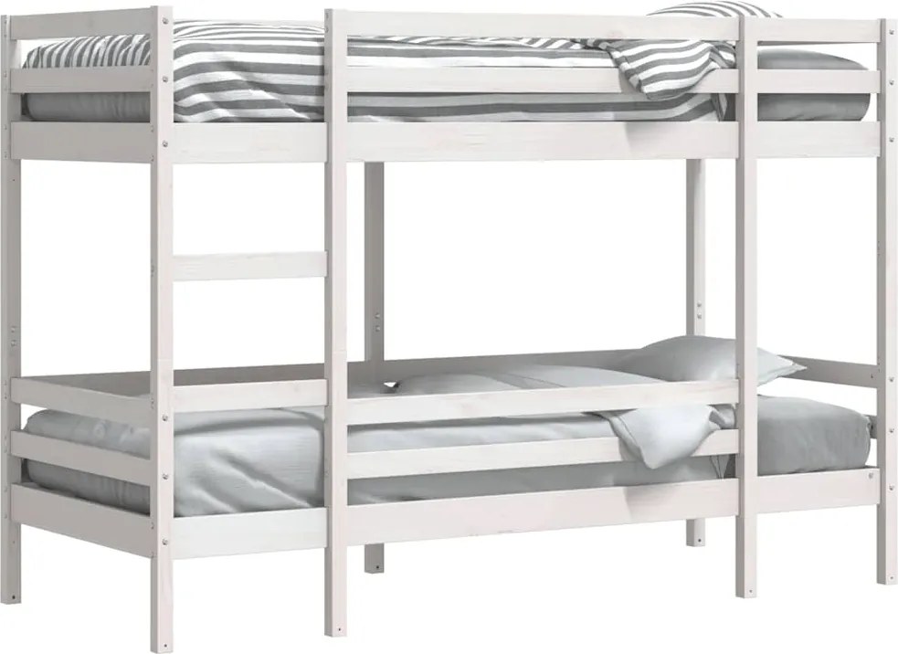 Patrová postel bílá 75 x 190 cm masivní borové dřevo 3284225