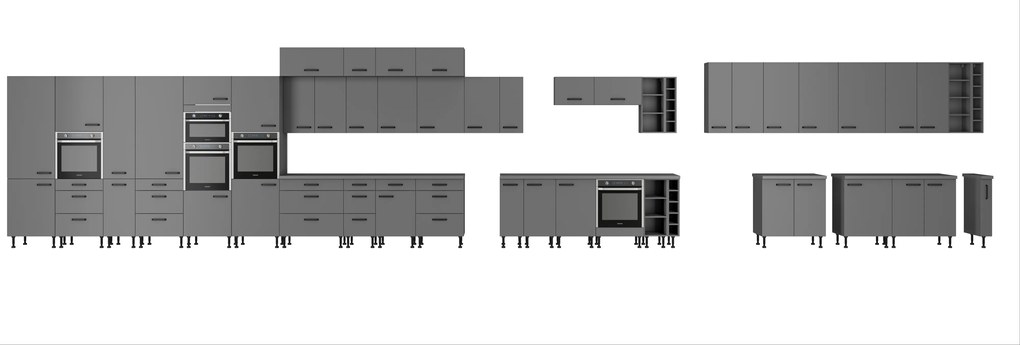 Dolní kuchyňská skříňka Nesia 60 D 1F BB (Antracit). 1049706
