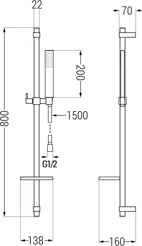 Mexen sprchový set DQ00, černá, 785004581-70