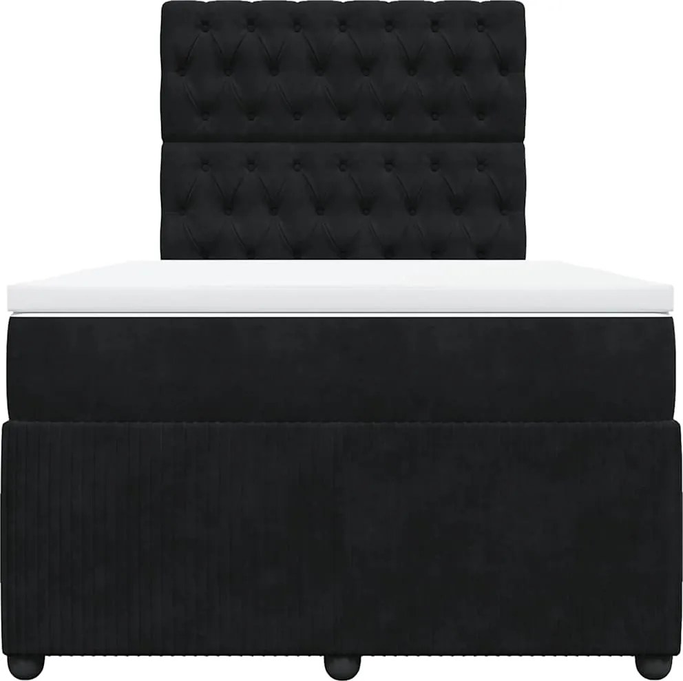 Box spring postel s matrací černá 120 x 190 cm samet 3292294