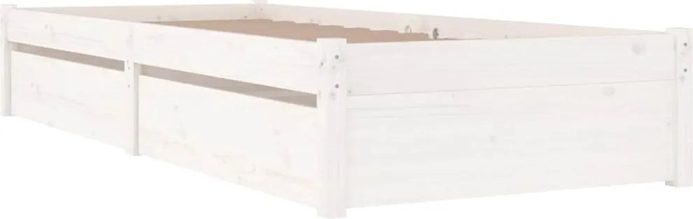 Rám postele se zásuvkami bílý 75 x 190 cm Small Single 3103454