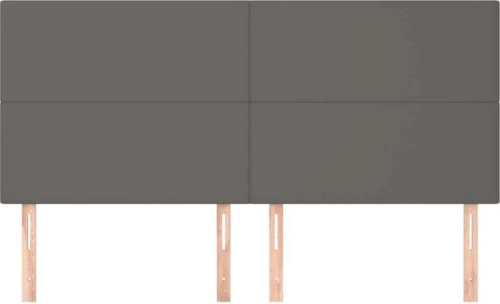 Čelo postele šedé 200 x 5 x 118/128 cm umělá kůže 3116164