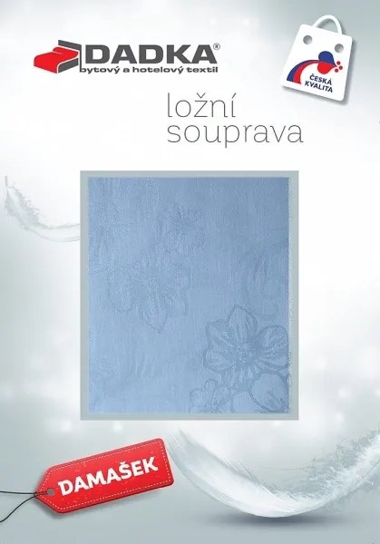 DADKA Damaškové povlečení Macešky modré 140x200, 70x90 cm