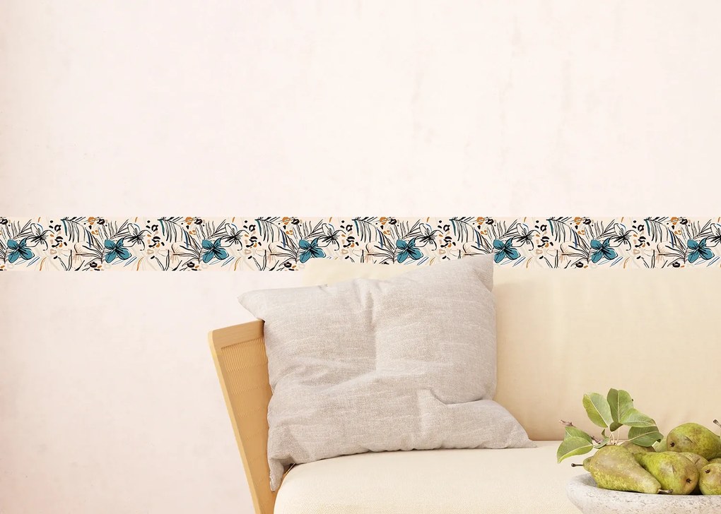 Samolepící bordura na zeď Květinova Abstrakce | 5 m x 13.8 cm | DWB8249