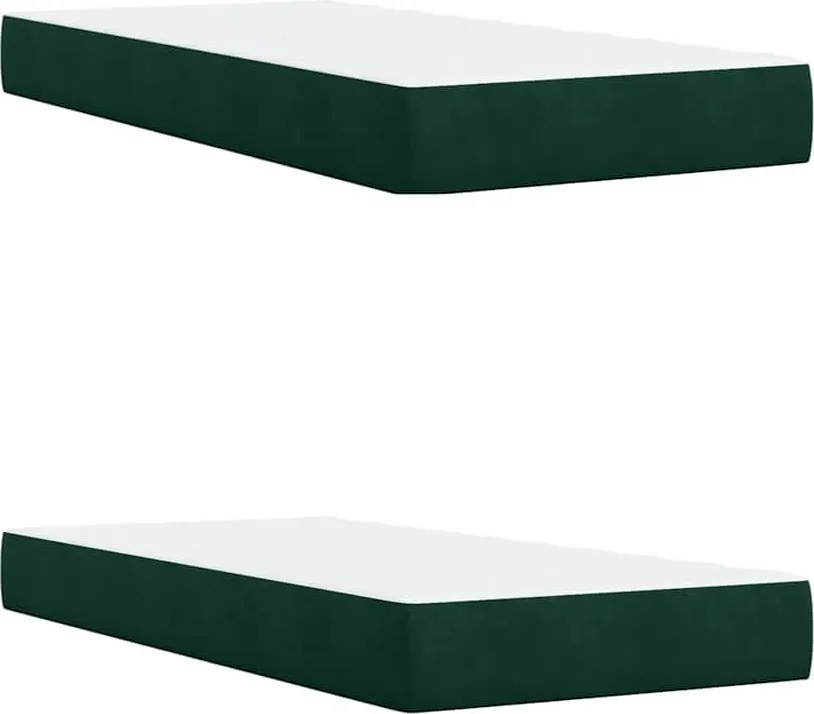 Box spring postel s matrací tmavě zelená 200x200 cm samet 3286399