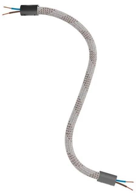 creative cables Creative flex - ohebná trubice potažena světlou směsí textilií RM72 Délka: 90 cm, Barva komponentu: Matný chrom
