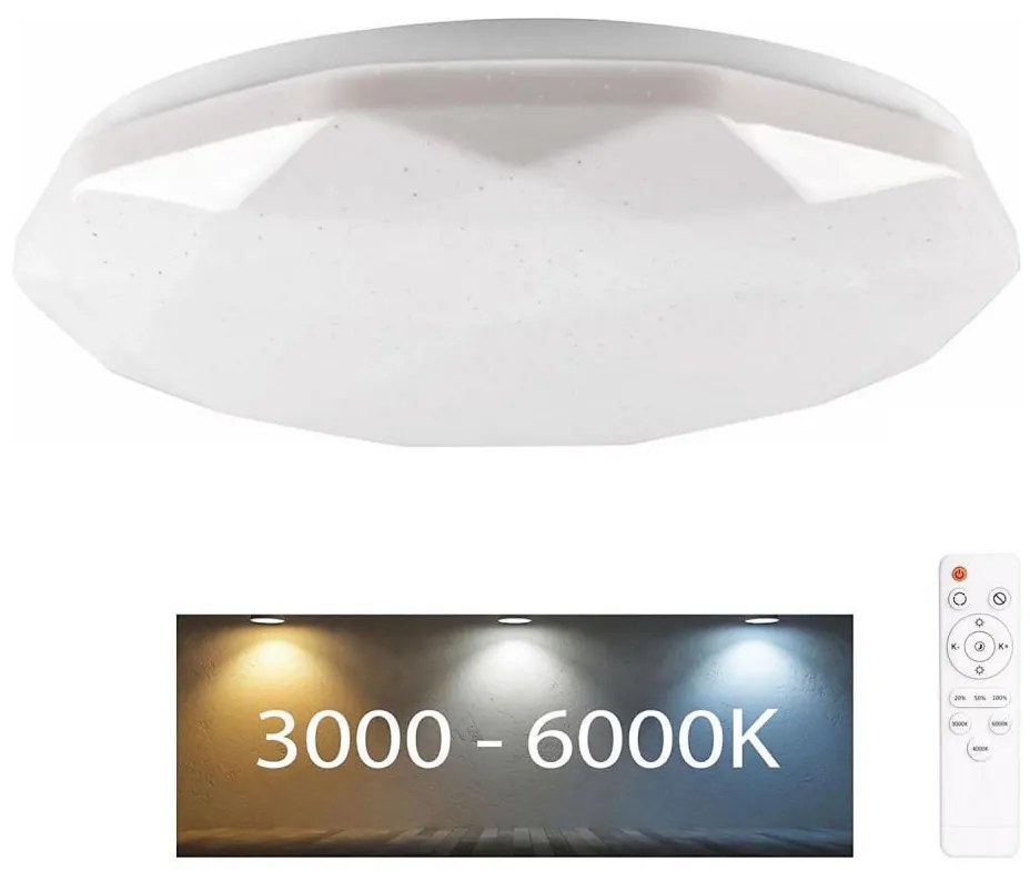 Polux LED Stmívatelné koupelnové svítidlo GALAXY LED/48W/230V 3000-6000K IP44 + DO 325754