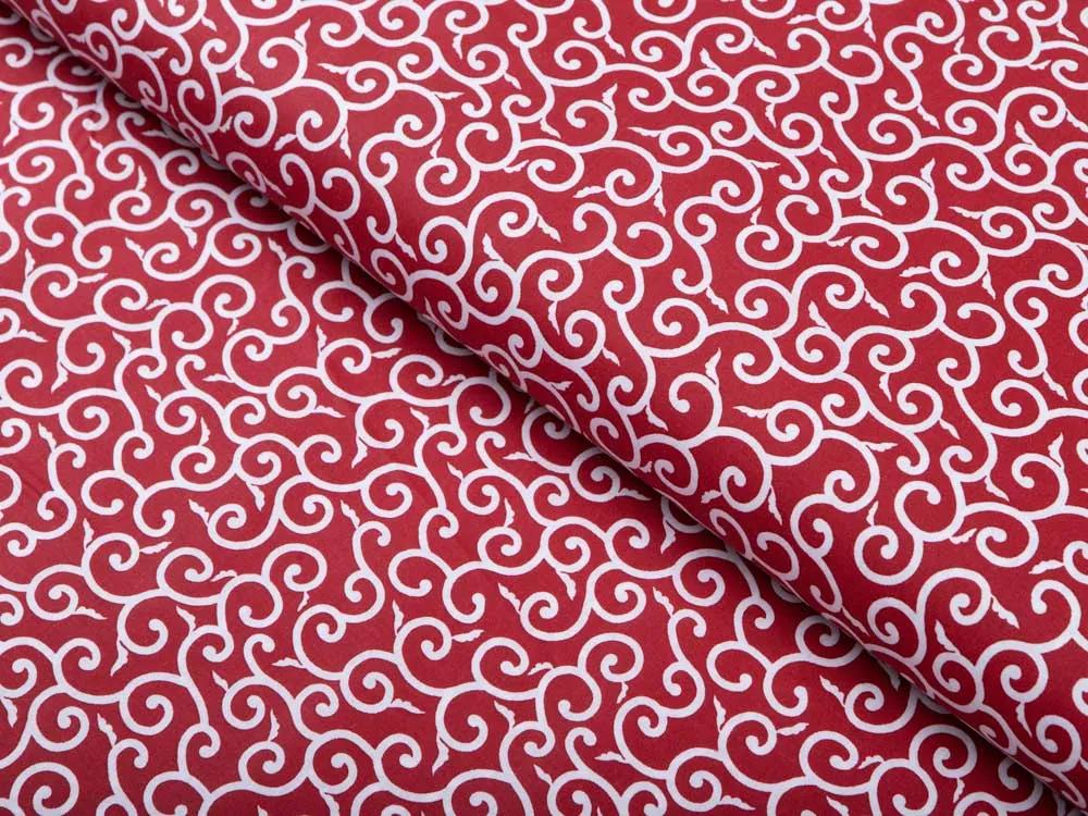 Biante Bavlněný běhoun na stůl Sandra SA-259 Ornamenty na rubínově červeném 45x120 cm