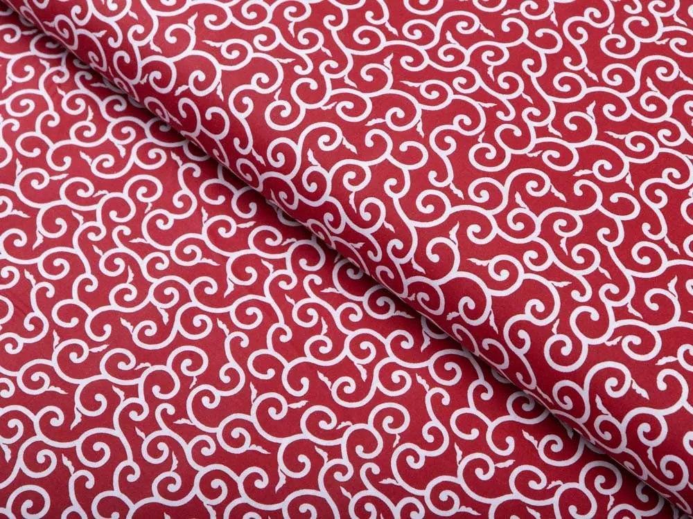 Biante Bavlněný běhoun na stůl Sandra SA-259 Ornamenty na rubínově červeném 45x160 cm