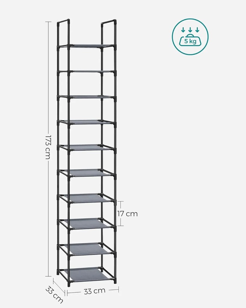 Stojan na boty Halas 173 cm černý/šedý