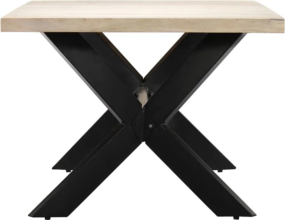 Jídelní stůl bílý 200 x 100 x 75 cm masivní mangovníkové dřevo 247428