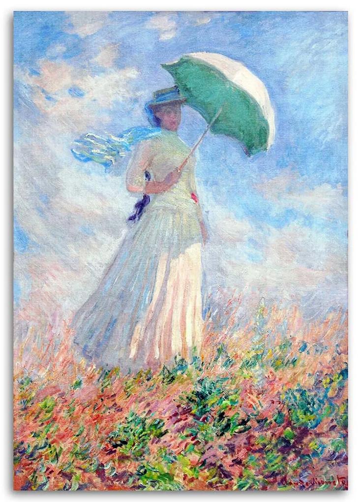 Gario Obraz na plátně Žena s deštníkem otočená doprava - Claude Monet, reprodukce Rozměry: 40 x 60 cm