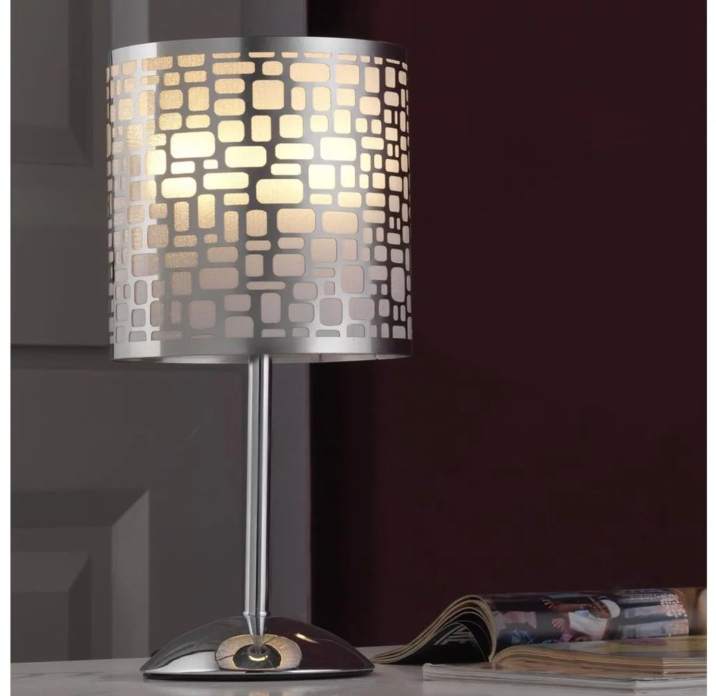 ONLI - Stolní lampa BRUCE 1xE27/15W/230V 40 cm matný chrom