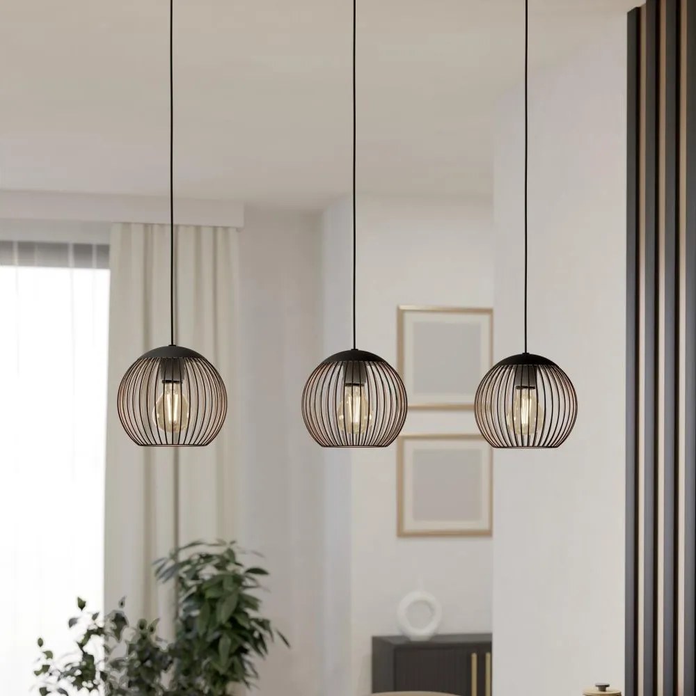 Eglo 901869 - Lustr na lanku ALMANZORA 3xE27/60W/230V černá