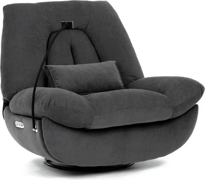 Polohovací křeslo TV-7081 GREY2, elektrické zabudované ovládání, látka, šedá (118 x 112) cm