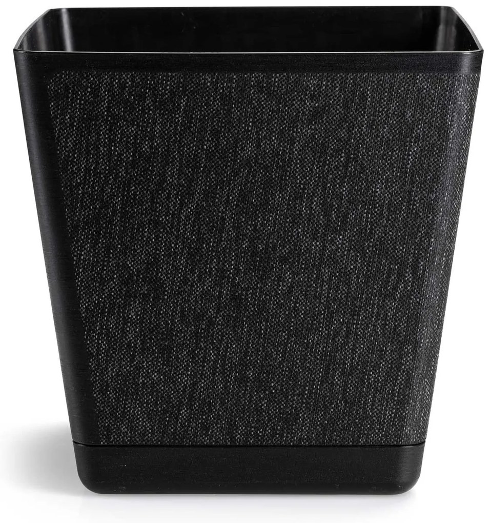 PLASTOVÝ KVĚTINÁČ PILEA TX 24X24 CM ČERNÁ