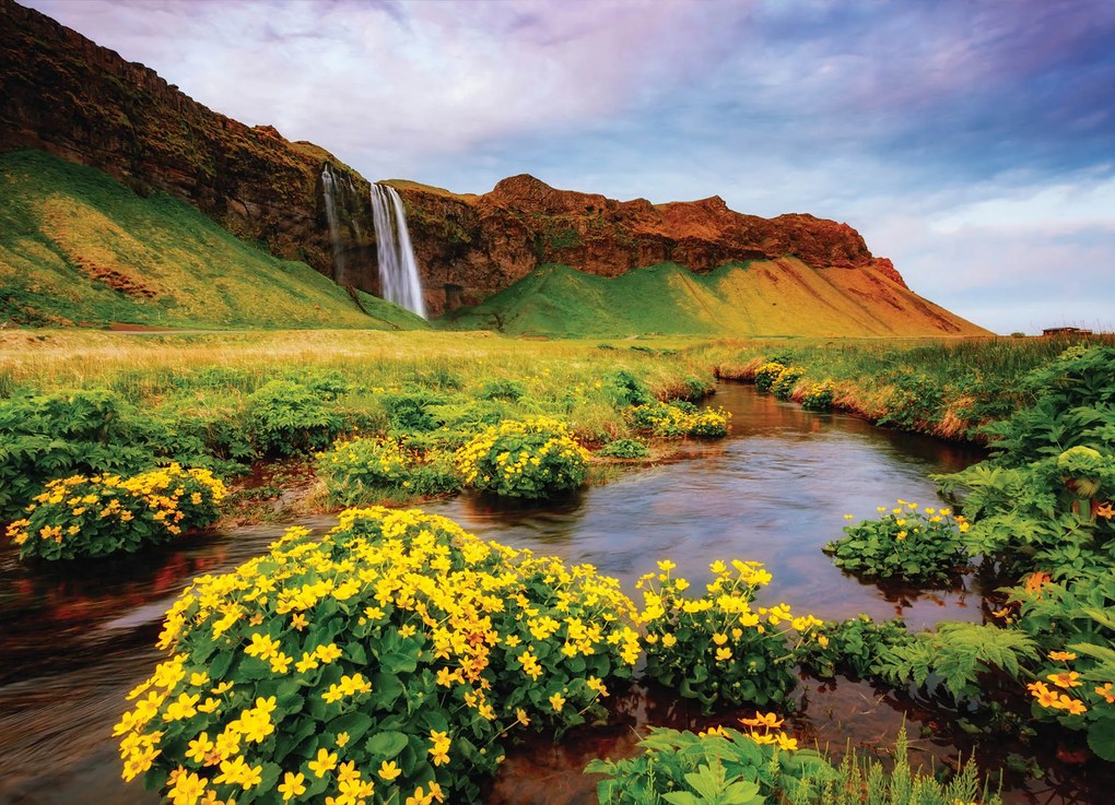 Malvis ® Tapeta Vodopád Seljalandsfoss Vel. (šířka x výška): 288 x 200 cm