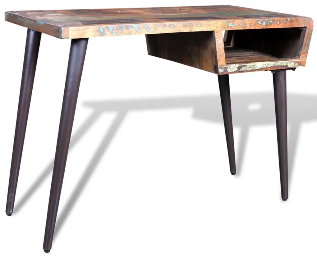 Psací stůl s železnými nohami recyklované dřevo,  241138