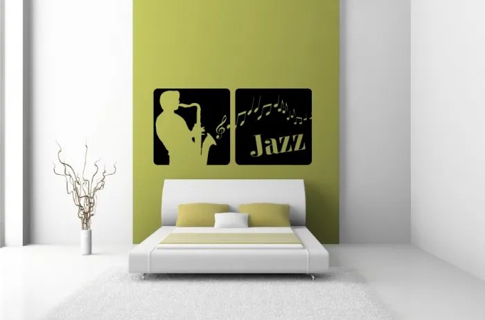 Hudební samolepka na zeď Jazz - 50 x 24 cm
