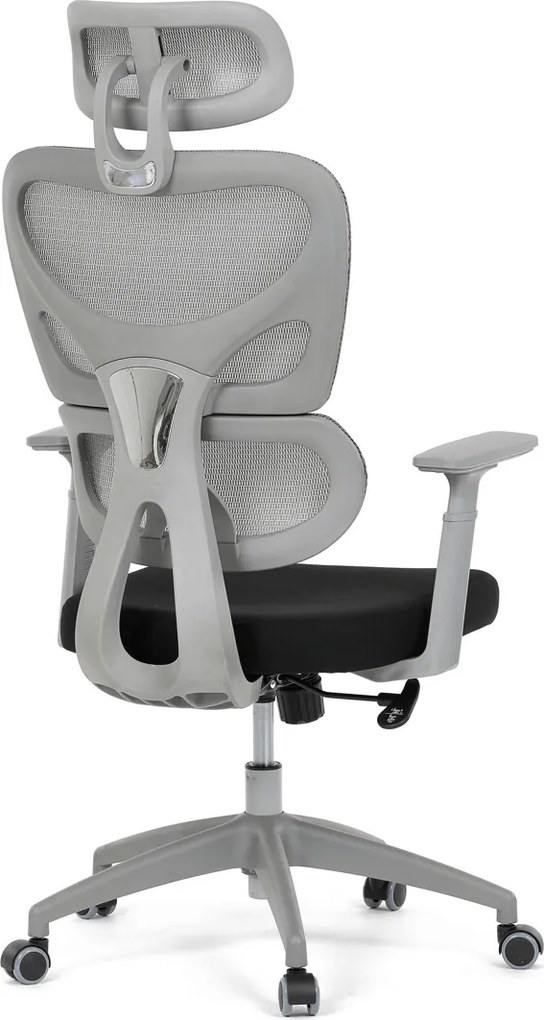 Ergonomická kancelářská židle RENEE - šedá síťovina / černá látka