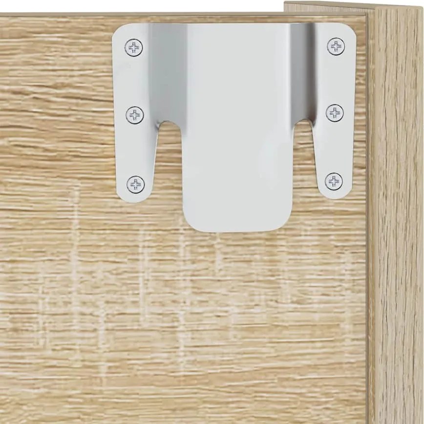 botník, závěsný, 3 patra, kompozitní dřevo, 90x60x18 cm, dub sonoma, Dekorino BB20260031