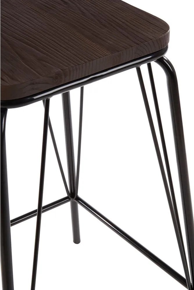 Černá/hnědá stolička z jilmového dřeva District – Premier Housewares
