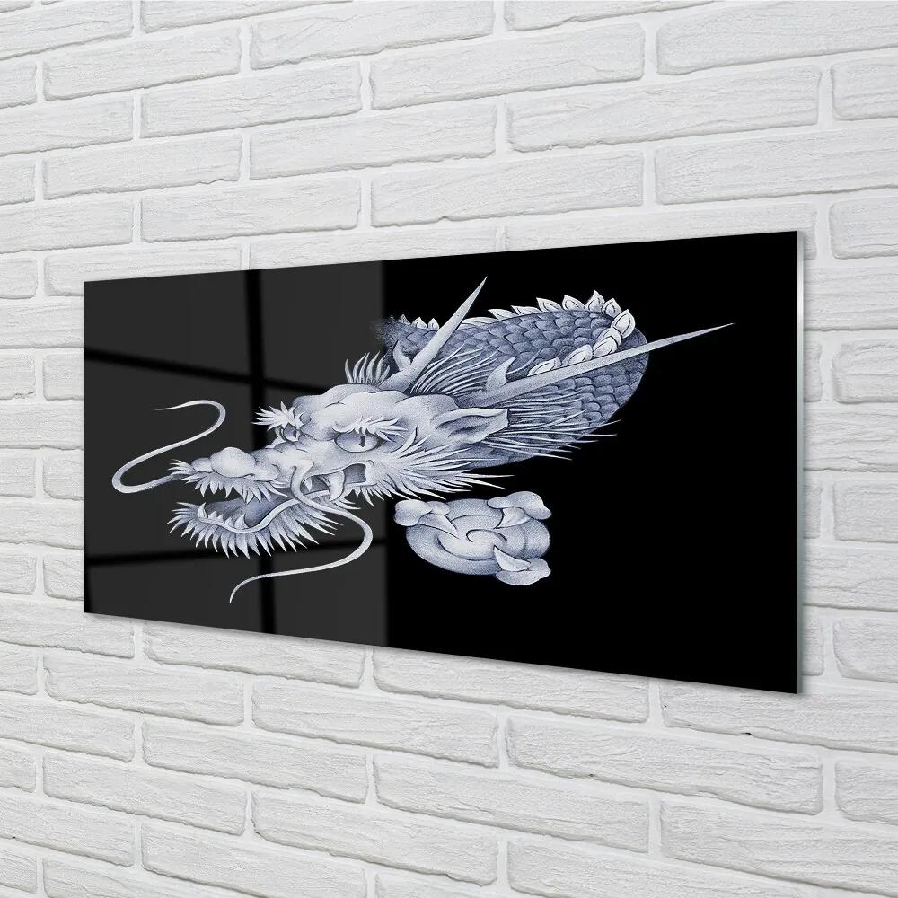 Obraz na skle Japonský drak 125x50 cm