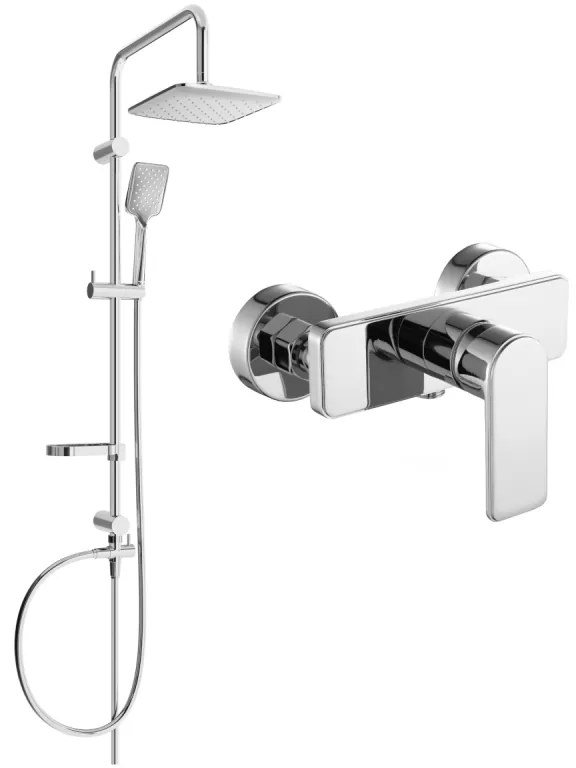 Mexen Sven nástěnný sprchový set se sprchovou hlavicí a sprchovou baterií Cetus, chrom - 744340262-00