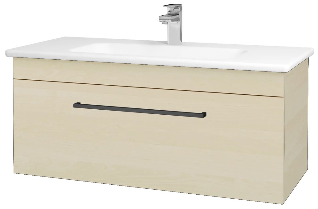 Dřevojas Koupelnová skříň ASTON SZZ 100 Varianta: N01 Bílá lesk / Úchytka T03 / D03 Cafe