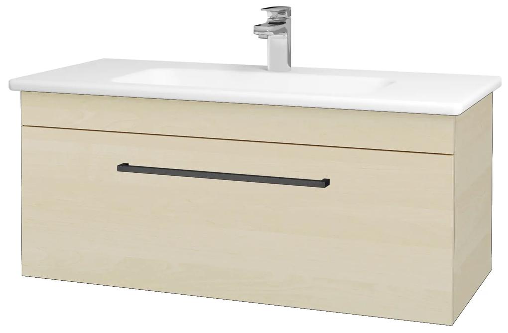 Dřevojas Koupelnová skříň ASTON SZZ 100 Varianta: N01 Bílá lesk / Úchytka T03 / D06 Ořech