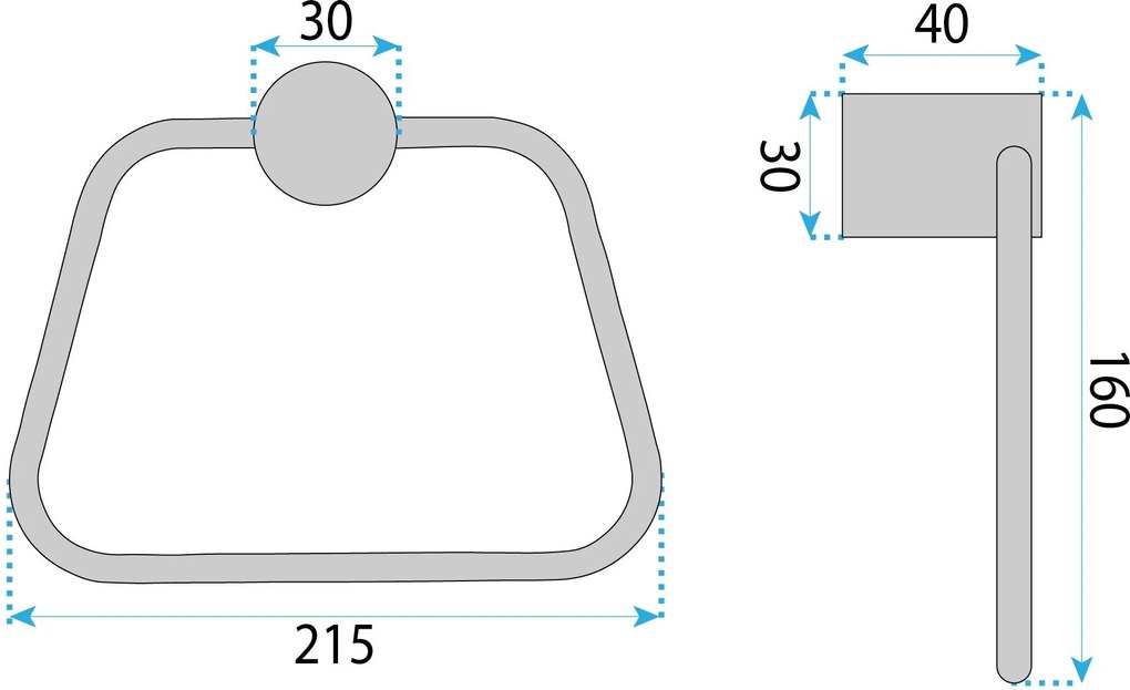 Rea Tomi, věšák na ručník, broušená ocel, REA-88078