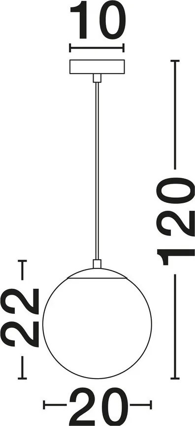 Bílé/ve zlaté barvě skleněné závěsné svítidlo ø 20 cm Vita – Nova Luce