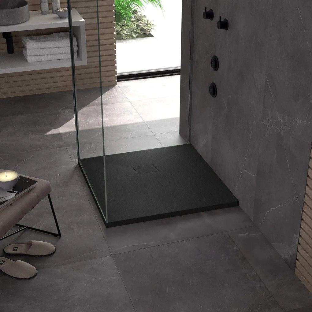 Rea Magnum Black, SMC sprchová vanička 90x90x2, 5 cm, černá, REA-K3334