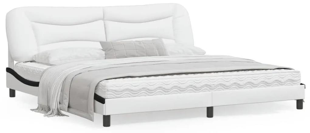 Rám postele s LED osvětlením bílý a černý 200x200 cm umělá kůže,  3213961